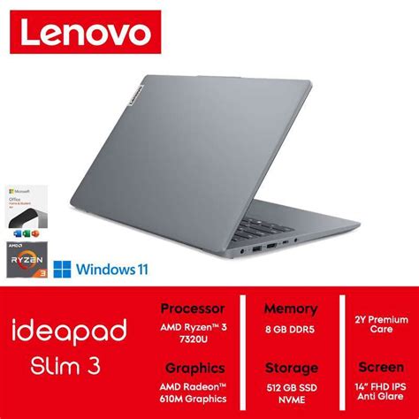 Promo Lenovo Ideapad Slim Xn Lid Amd Ryzen U Gb Gb Ssd Amd Radeon M