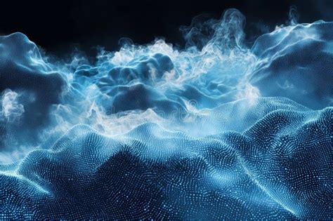 A Cloud Composed Of Blue Glowing Binary Code Against A Black Backdrop