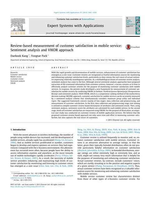 Pdf Review Based Measurement Of Customer Satisfaction In Mobile
