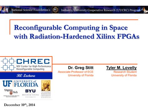 Reconfigurable Computing In Space With Radiation
