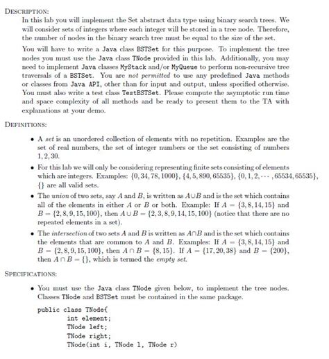 solved description in this lab you will implement the set