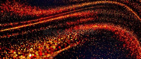 D Illustration Of Glowing Particles With Depth Of Field And Bokeh Abstract Surface Grid Stock