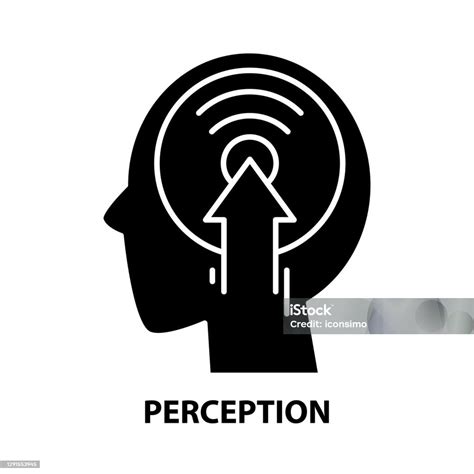 지각 아이콘 편집 가능한 스트로크가 있는 블랙 벡터 사인 컨셉 일러스트 Mental Wellbeing에 대한 스톡 벡터 아트 및