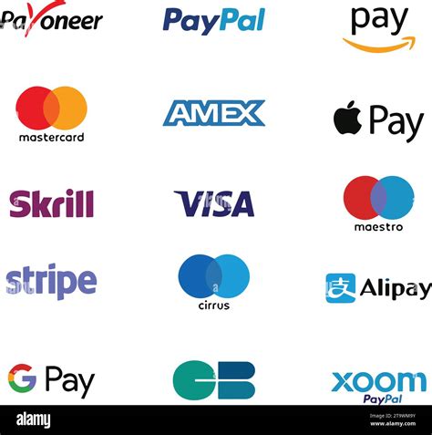 Online Payment Methods Icon Logo E Commerce Payment Button Vector International Payment