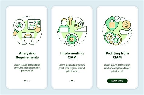 Implementing Ciam Onboarding Mobile App Screen Business Improvement Walkthrough 3 Steps