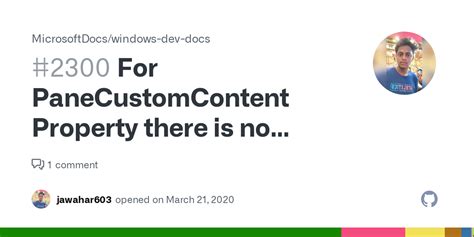 For Panecustomcontent Property There Is No Sample Code · Issue 2300 · Microsoftdocswindows Dev
