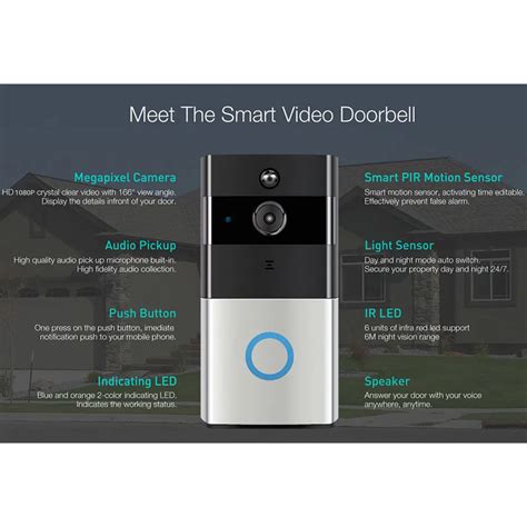 Умный видео дверной звонок Tuya 1080p Wifi видеодомофон Smartlife App дистанционное управление