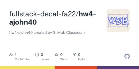 github fullstack decal fa22 hw4 ajohn40 hw4 ajohn40 created by