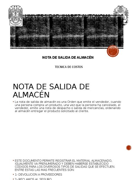 Nota De Salida Pdf Almacén Business