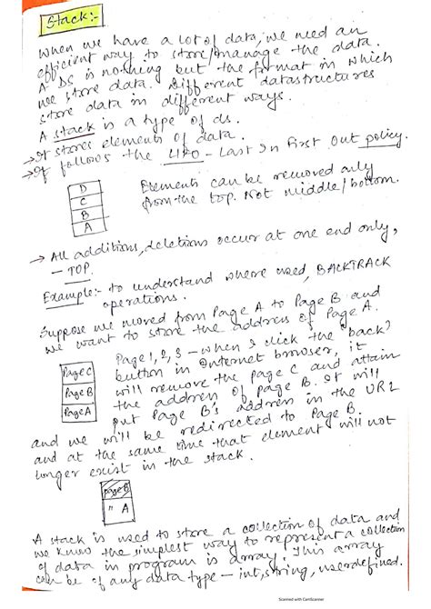 SOLUTION Data Structure STACK Complete Notes Studypool