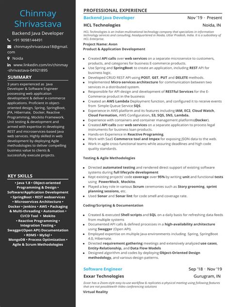 Chinmay Shrivastava Backend Java Developer Pdf Agile Software Development