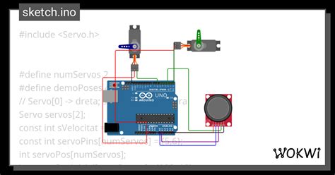 control 2 servos - Wokwi ESP32, STM32, Arduino Simulator