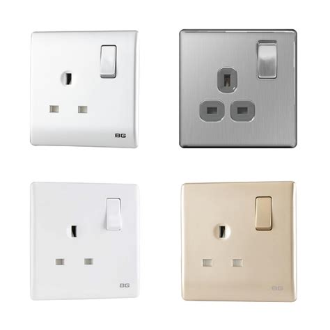 British General 13a Single Socket Switch Single Pole Socket Assorted Colors