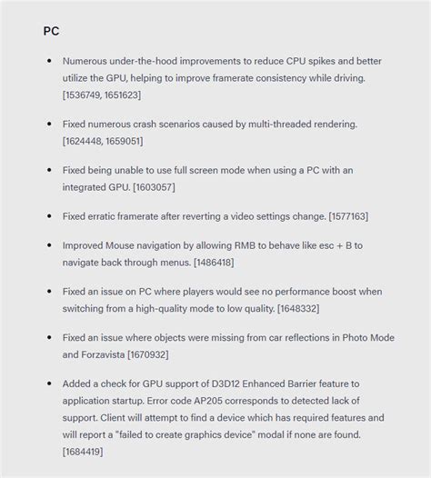 Forza Motorsports Fifth Update To Resolve Cpu Spike Issues On Pc