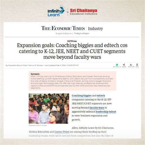 Infinity Learn On Linkedin Edtech Expansiongoals Infinitylearn