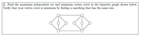 Solved 2 Find The Maximum Independent Set And Minimum