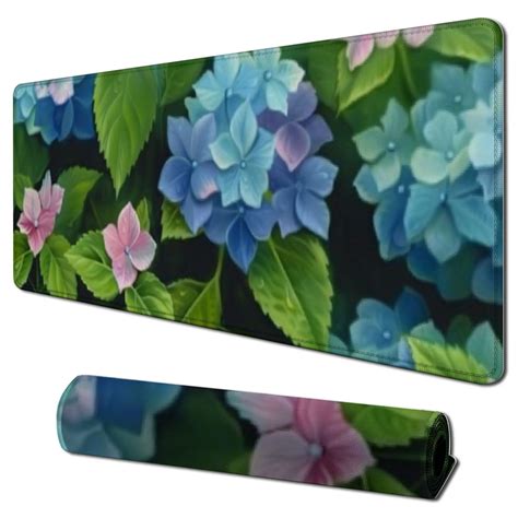 Beautiful Hydrangea Watercolor Prints Large Office Gaming Mouse Pad Strong Adhesion And