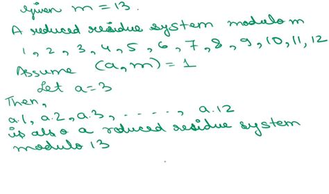 2 if r1 r2 rn is a reduced residue system modulo m where n m