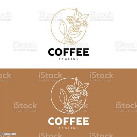 커피 로고 커피 트리 디자인 카페 음료 벡터 아이콘 브랜드 일러스트 레이 션 기호 0명에 대한 스톡 벡터 아트 및 기타 이미지