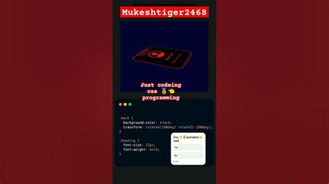 Css Animation👈👈 Card 🃏👈 Coding 🏆🏆🎧shorts 👈viralvideo 👈programming