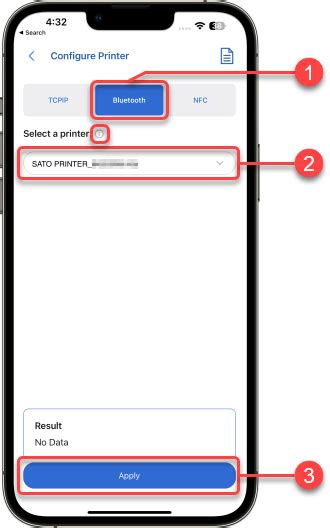 Configuring Printer Connected Via Bluetooth From The Paired Bluetooth Device List For Iphone