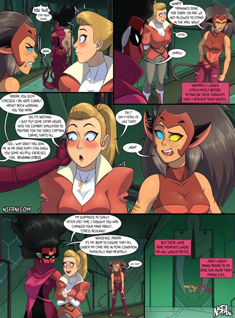 Rule 34 Adora Black Hair Blonde Hair Blush Brown Hair Catra Comic