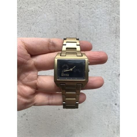 แท้💯 นาฬิกา Fossil สายเหล็ก มีวีดีโอ หน้าปัดเข็ม ดิจิตอล สีทอง Shopee Thailand