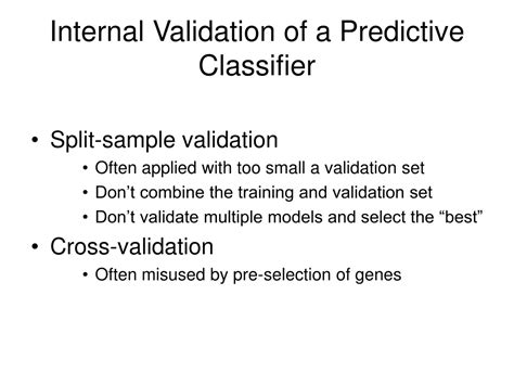 Ppt Validation Of Predictive Classifiers Powerpoint Presentation