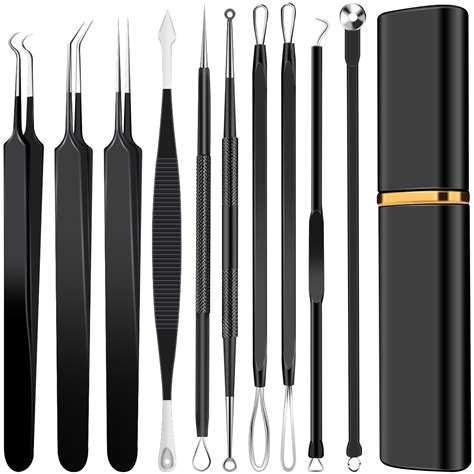 Ghojet Remover Extractor Tool 10 Pcs Professional Surgical Pimple Popper Tool Kit With Metal