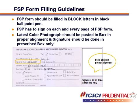FSP Form Filling Guidelines FSP Form Should Be