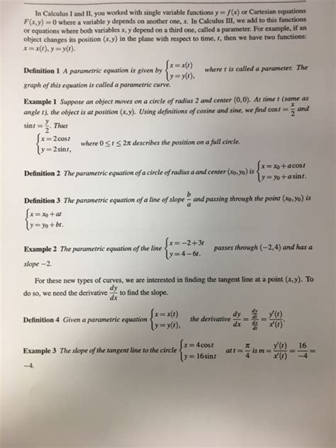 Solved In Calculus I And II You Worked With Single Variable Chegg
