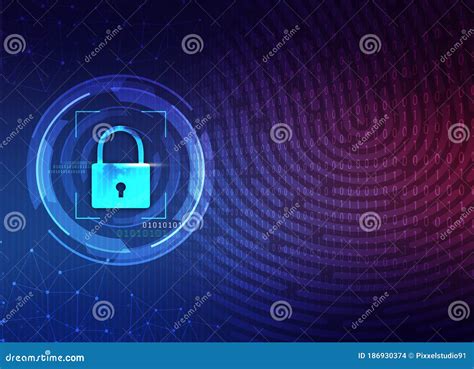Network Protection Cyber Security Concept Bio Metric System Data Protection Privacy Dark