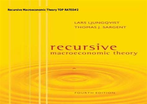 recursive macroeconomic theory top rated 2