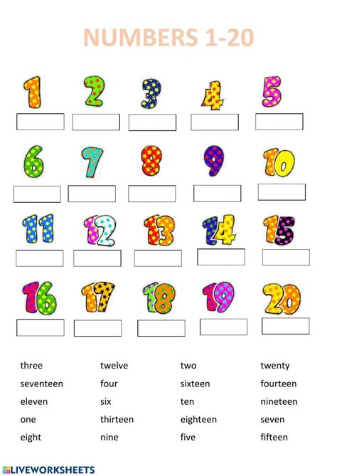 Numbers 1 20 Worksheet Printable Worksheets Numbers 1 20
