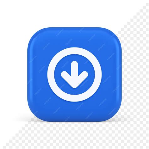 Premium Psd Down Arrow Circle Frame Button Web Interface Pointer Navigation App 3d Realistic Icon