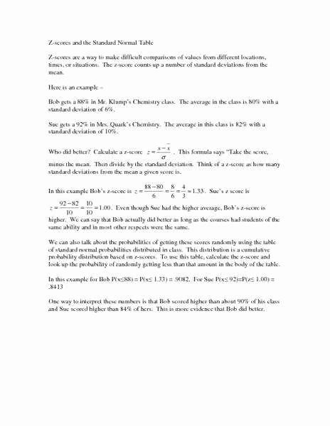50 Z Score Practice Worksheet Chessmuseum Template Library