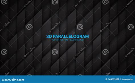 3d Vector Parallelogram Structure Conceptual Sci Fi Abstract Dark Background Stock Vector