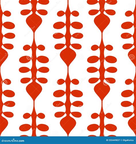 red white abstract plant swirl seamless pattern background for textile