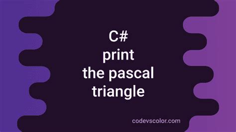 C Program To Print The Pascals Triangle With User Input Height