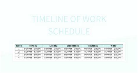 Work Schedule Evolution Over Time Excel Template Free Download Pikbest