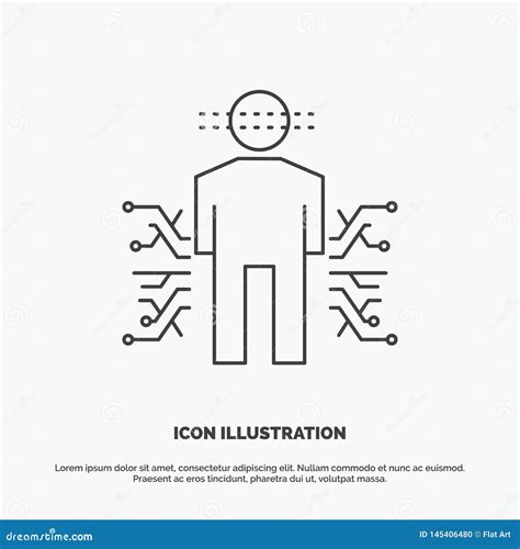 Sensor Body Data Human Science Icon Line Vector Gray Symbol For Ui And Ux Website Or