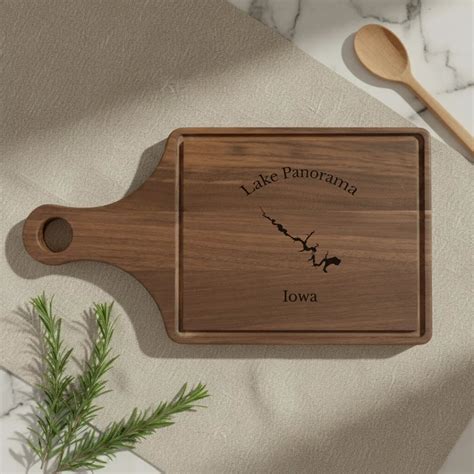 Engraved Cutting Board Lake Panorama Iowa Lakecessory