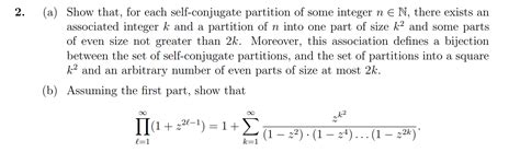 a ﻿show that for each self conjugate partition of