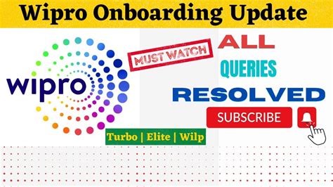 Wipro Onboarding Update Turbo Elite Wilp Phase Wipro
