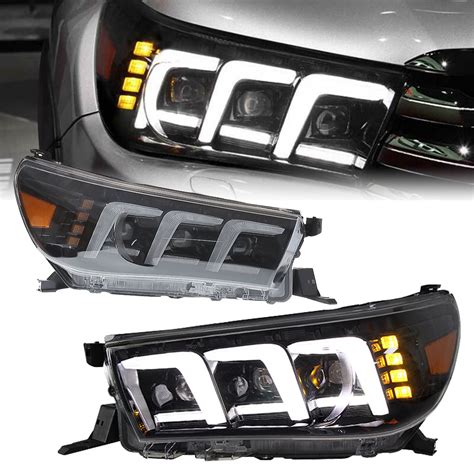 Archaic Led Car Lights Headlights Assembly For Toyota Hilux 2015 2020 Robot Bodykits