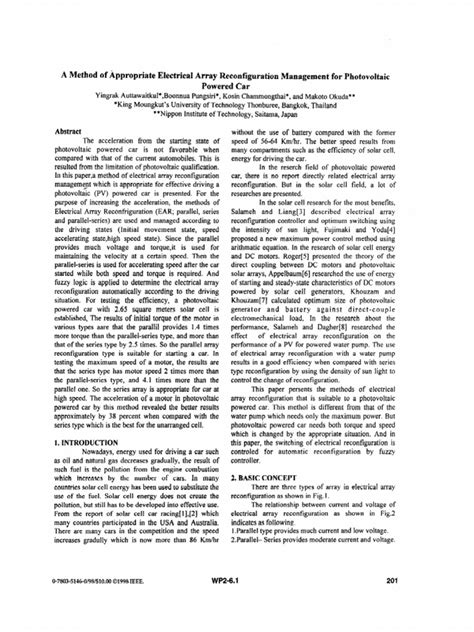 A Method Of Appropriate Electrical Array Reconfiguration Management For Photovoltaic Pdf