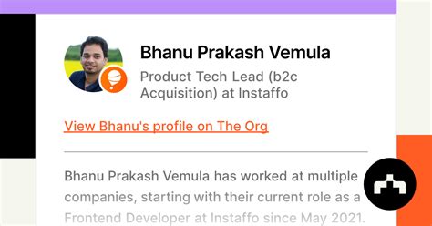 Bhanu Prakash Vemula Product Tech Lead B2c Acquisition At Instaffo