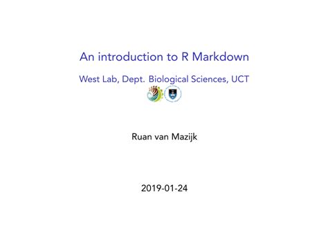 Pdf An Introduction To R Markdown