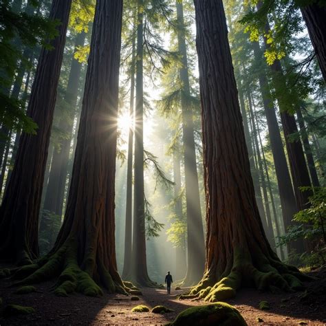 Free Ancient Forest Giants Photo Redwoods Sunlight Forest Download At Stockcake