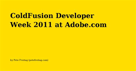 ColdFusion Developer Week At Adobe